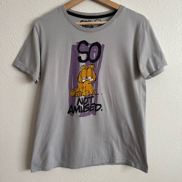 Garfield | Tops | Vintage Y2k Grey Purple Garfield So Not Amused Casual ...